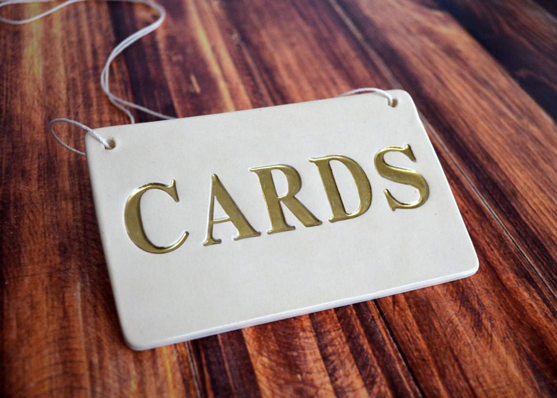Cards Sign for Wedding Card Box Available in Gold Silver - Etsy