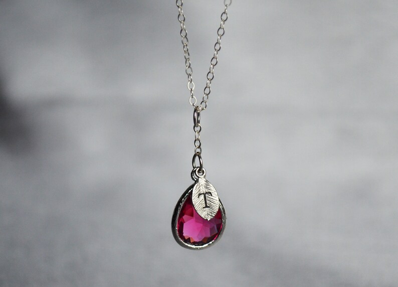 July Birthstone Necklace Ruby Birthstone Necklace Bridesmaid - Etsy