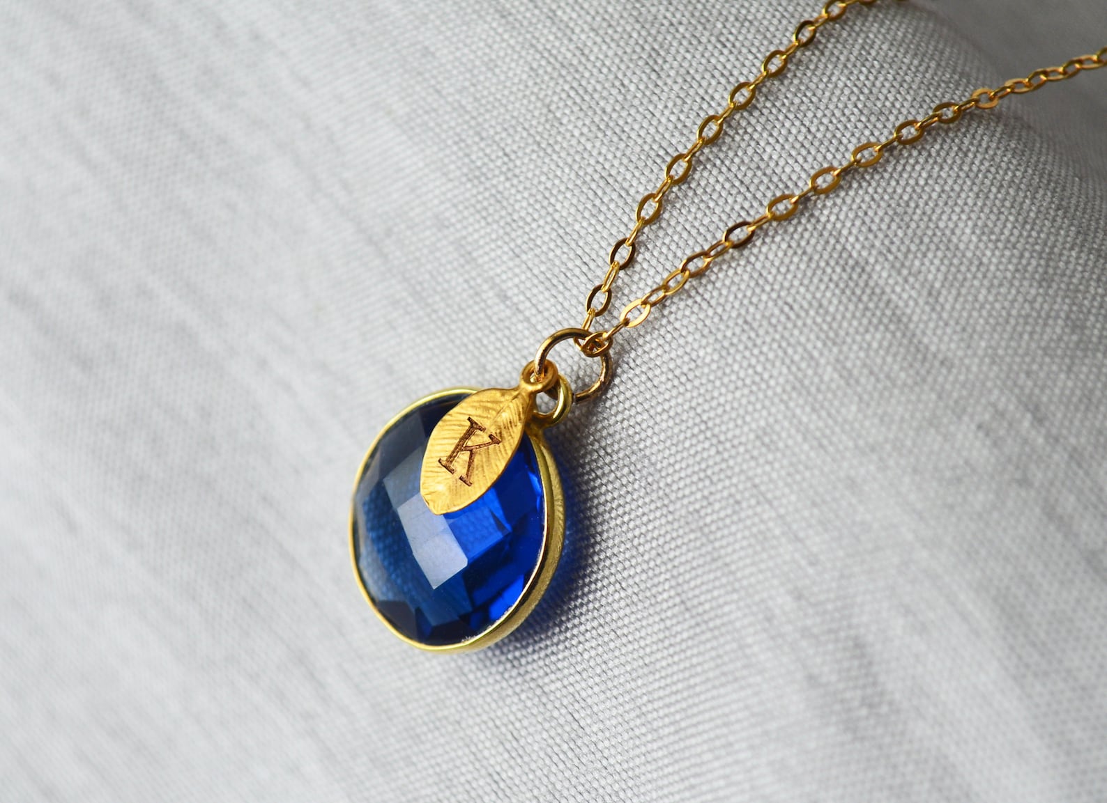 Sapphire Necklace, September Birthstone Necklace, 18K Gold, Wife Gift ...