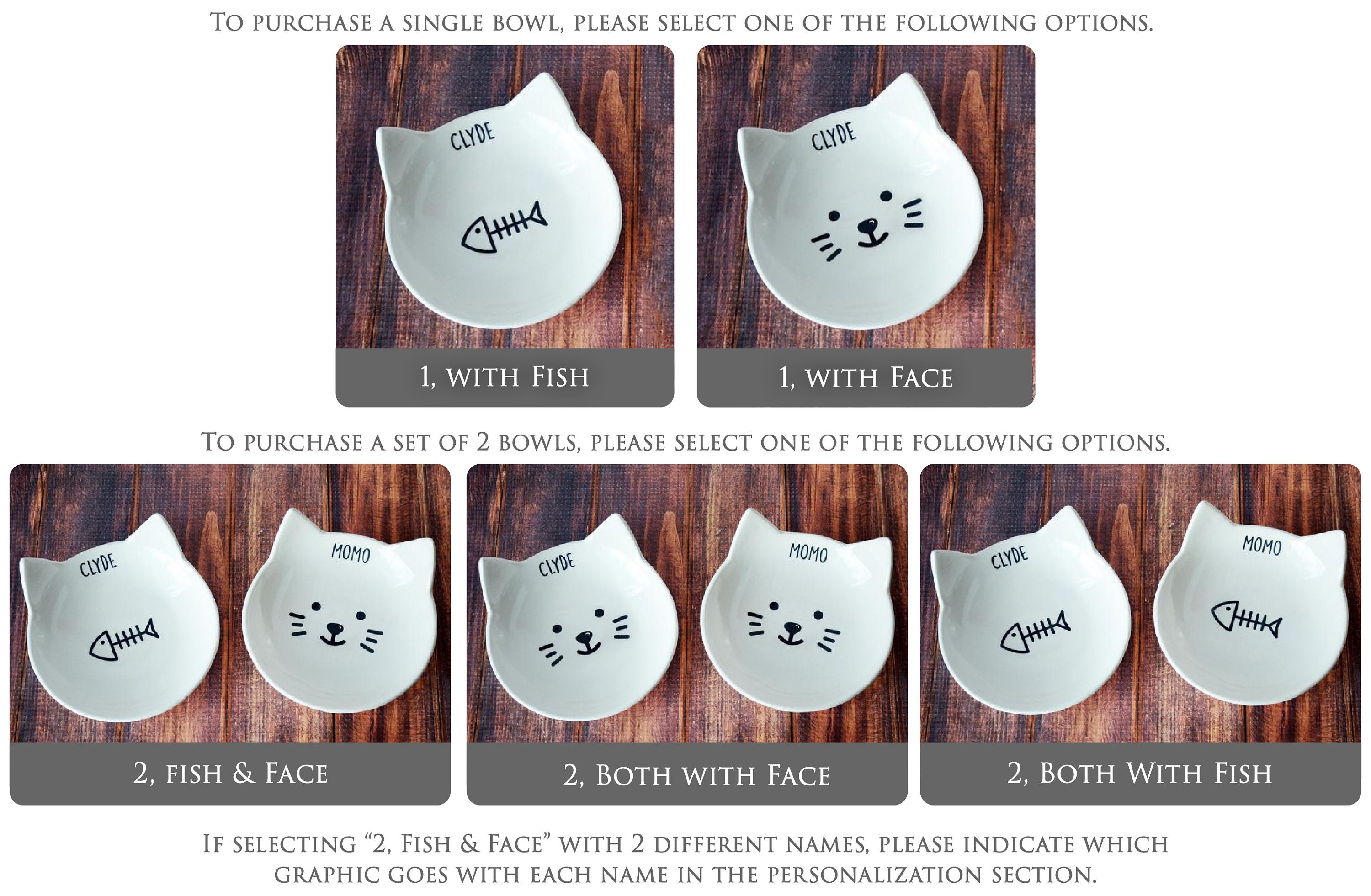 Personalized Cat Bowls Food