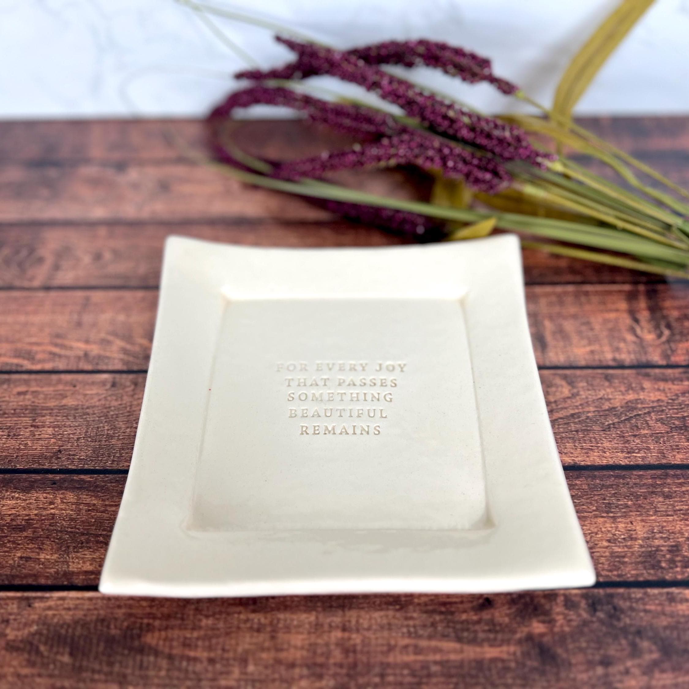 Handmade Ceramic Sympathy Tray, Bereavement Gift, Something Remains - Etsy