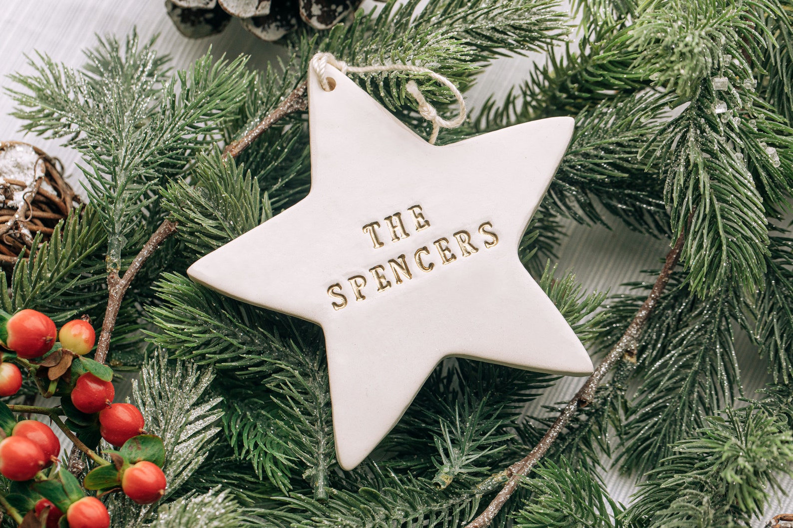 Family of 4 Customized Star Christmas Ornaments - Family Ornament Set ...