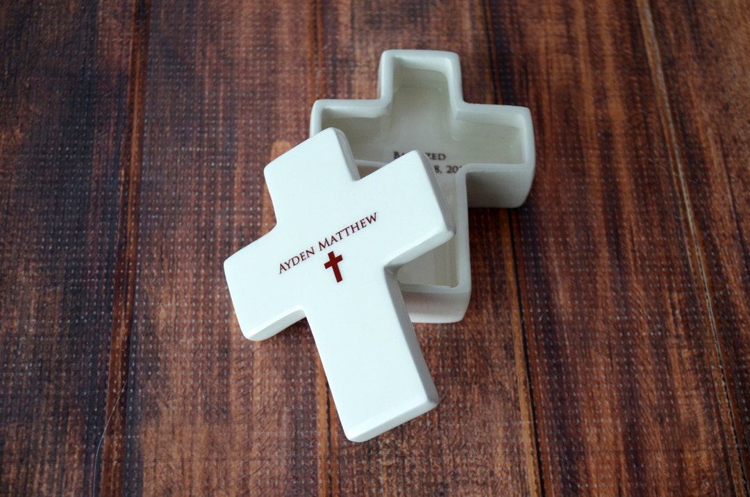 Personalized Cross Keepsake Box, Baptism, Communion, Confirmation Gift ...
