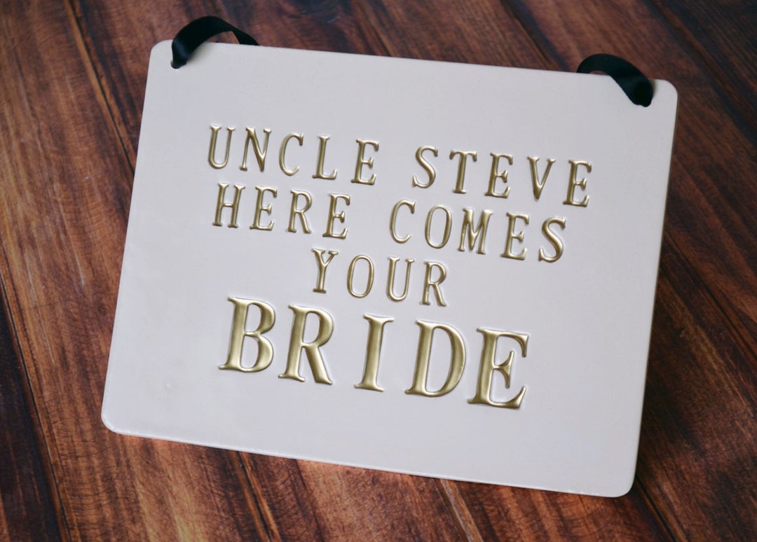 Personalized Wedding Sign: Here Comes the Bride, Ring Bearer Photo Prop ...