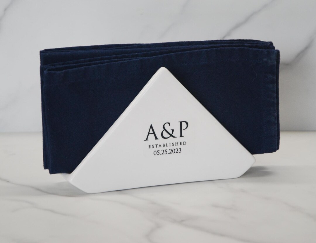 Personalized Triangle Shaped Napkin Holder - Wedding or Anniversary ...