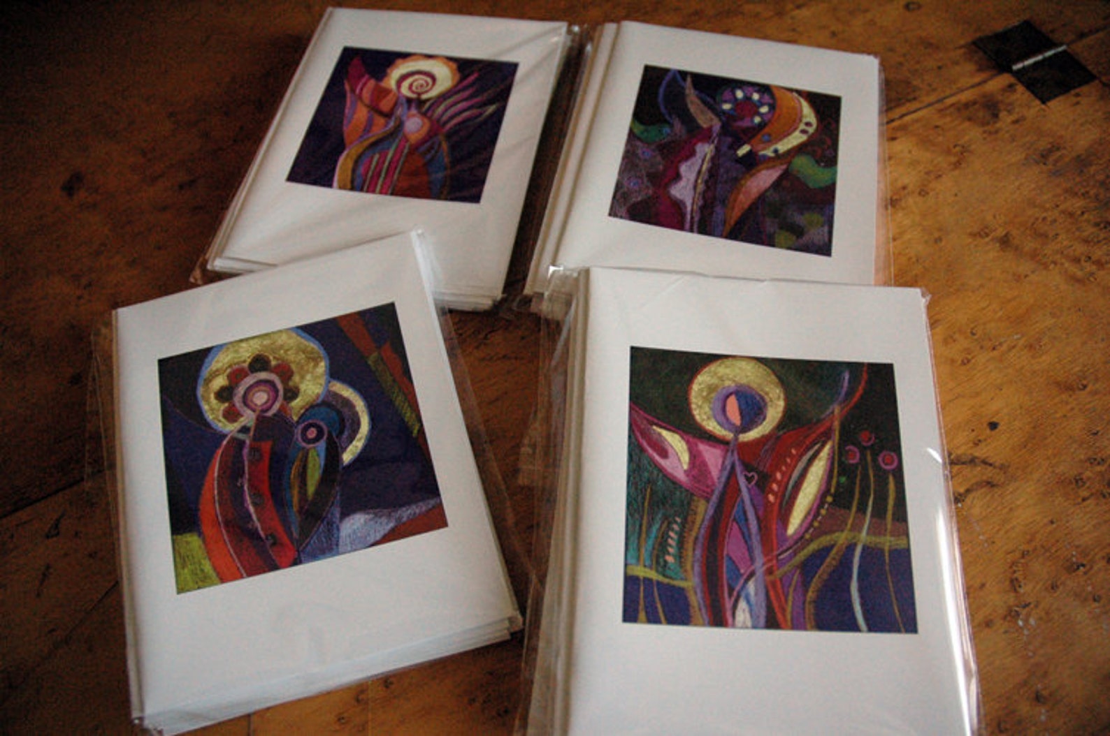 Dancing Angel Blank Holiday Note Cards | Colorful Drawing Notecards ...