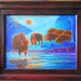 Seven Bison Yellowstone Sunrise Painting (010a) - Etsy