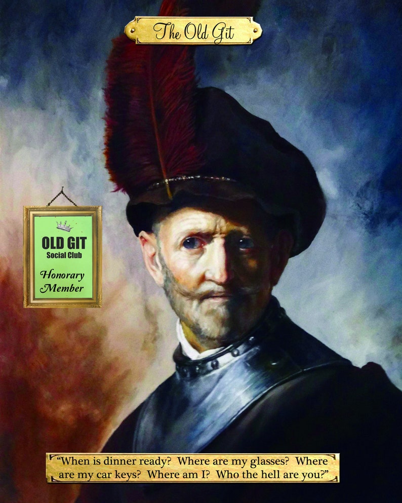 THE OLD GIT, Custom Print, Digital Download, Personalised Print, Art ...