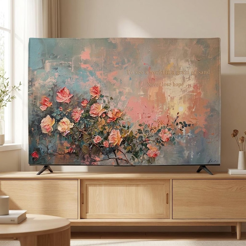 Tv Dust Cover Floral - Etsy