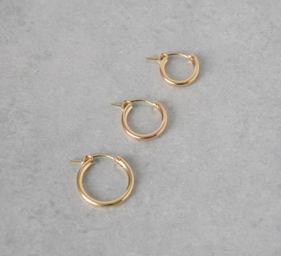 3 Hoop Earrings Gold Earring Set Gold Hoop Set Etsy