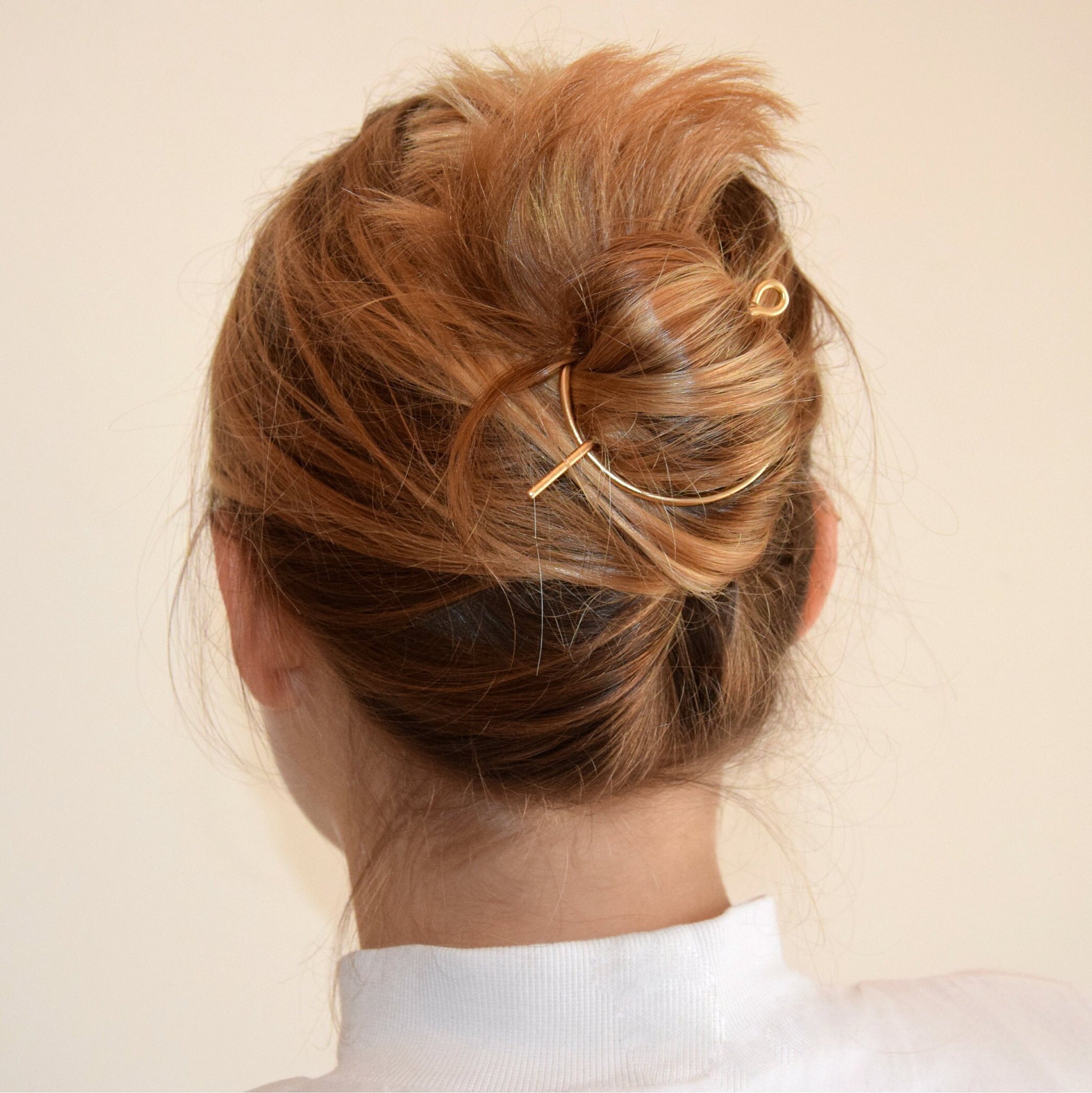 24k Gold Plated Hair Stick Bun Holder, Modern Hair Pin - Etsy