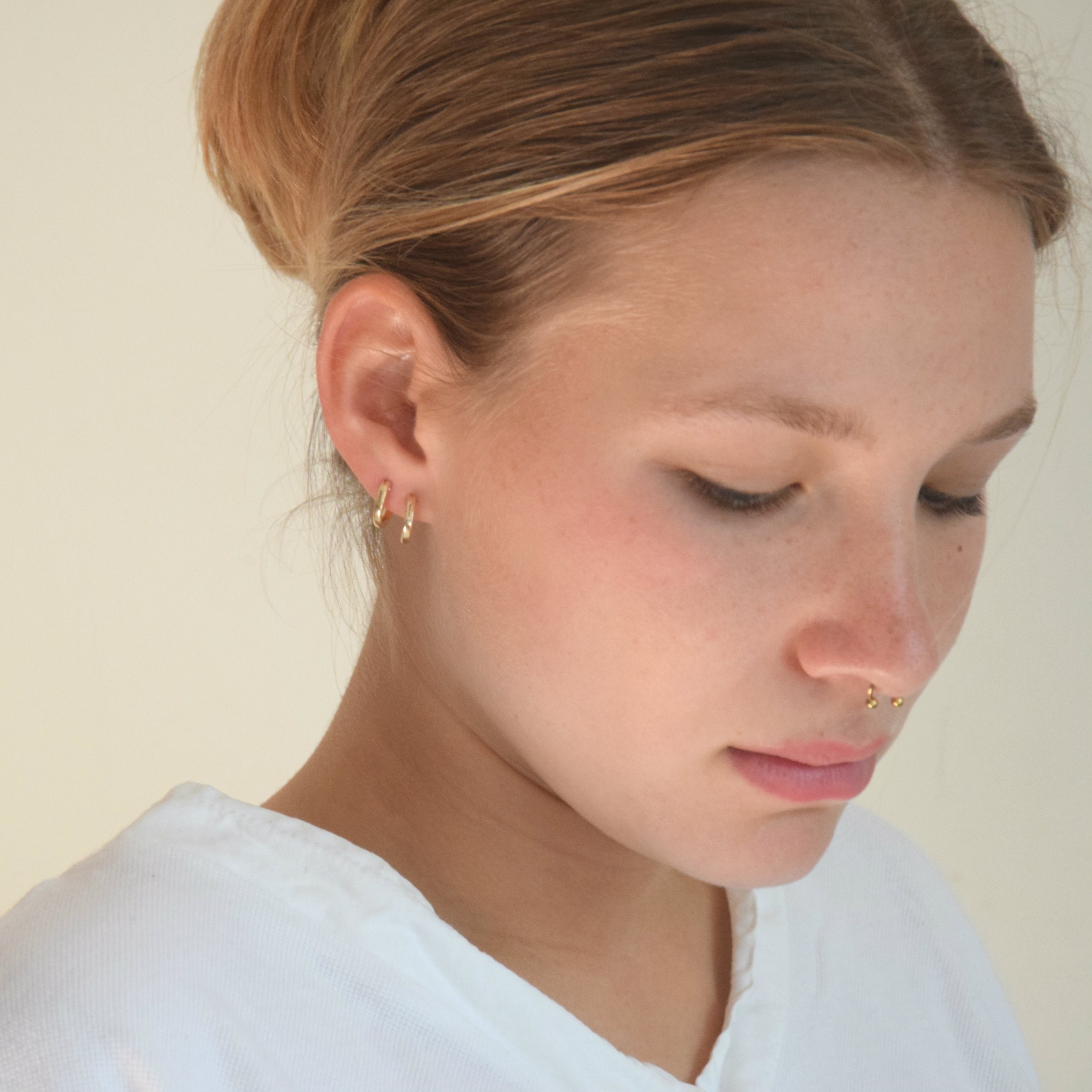 Small Gold Hoops, Latch Back Hoops, Mini Hoops - Etsy