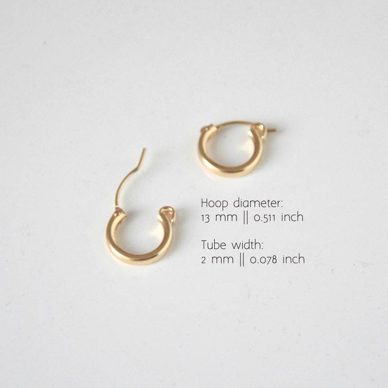 Small Gold Hoops, Latch Back Hoops, Mini Hoops - Etsy