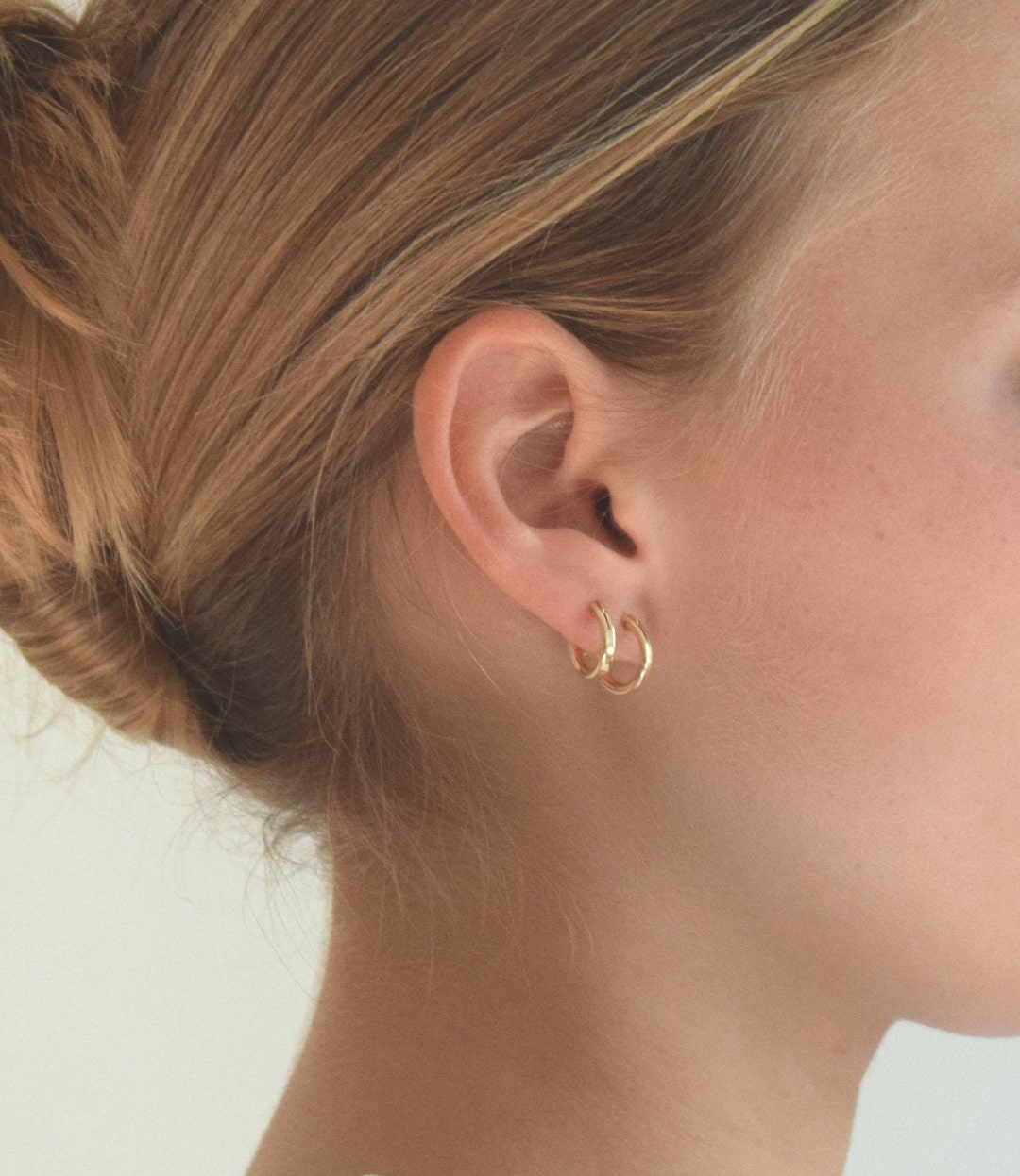 Small Gold Hoops, Latch Back Hoops, Mini Hoops - Etsy