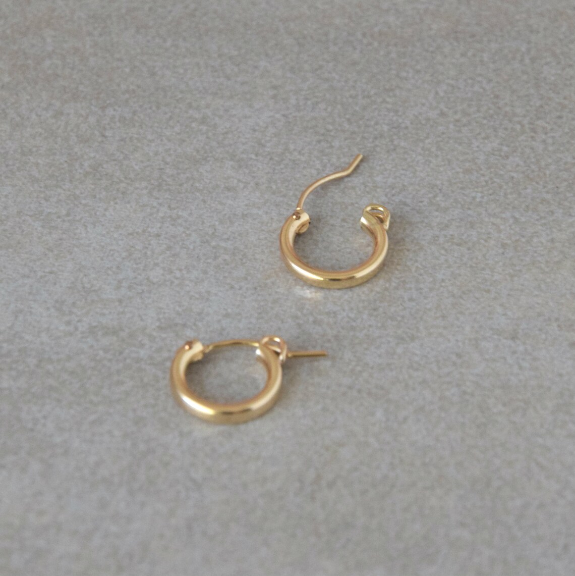 Small Gold Hoops, Latch Back Hoops, Mini Hoops - Etsy