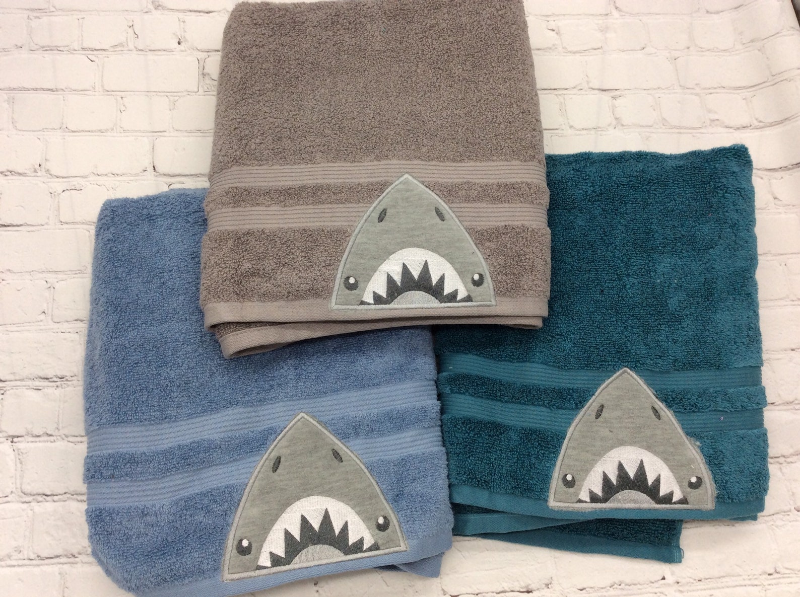 Shark Hooded Towel, Shark Decor, Shark Bath, Kids Hooded Towel ...