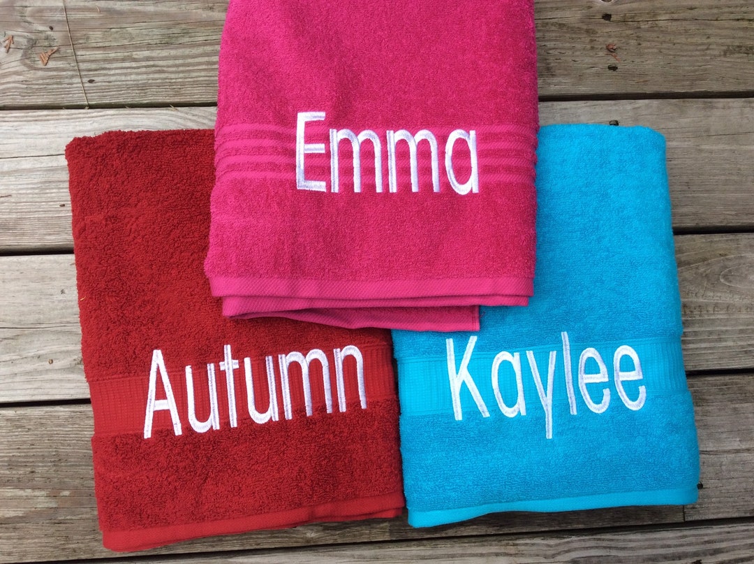 Personalized Bath Towel, Monogrammed Towel, Cotton Bathroom Decor With ...