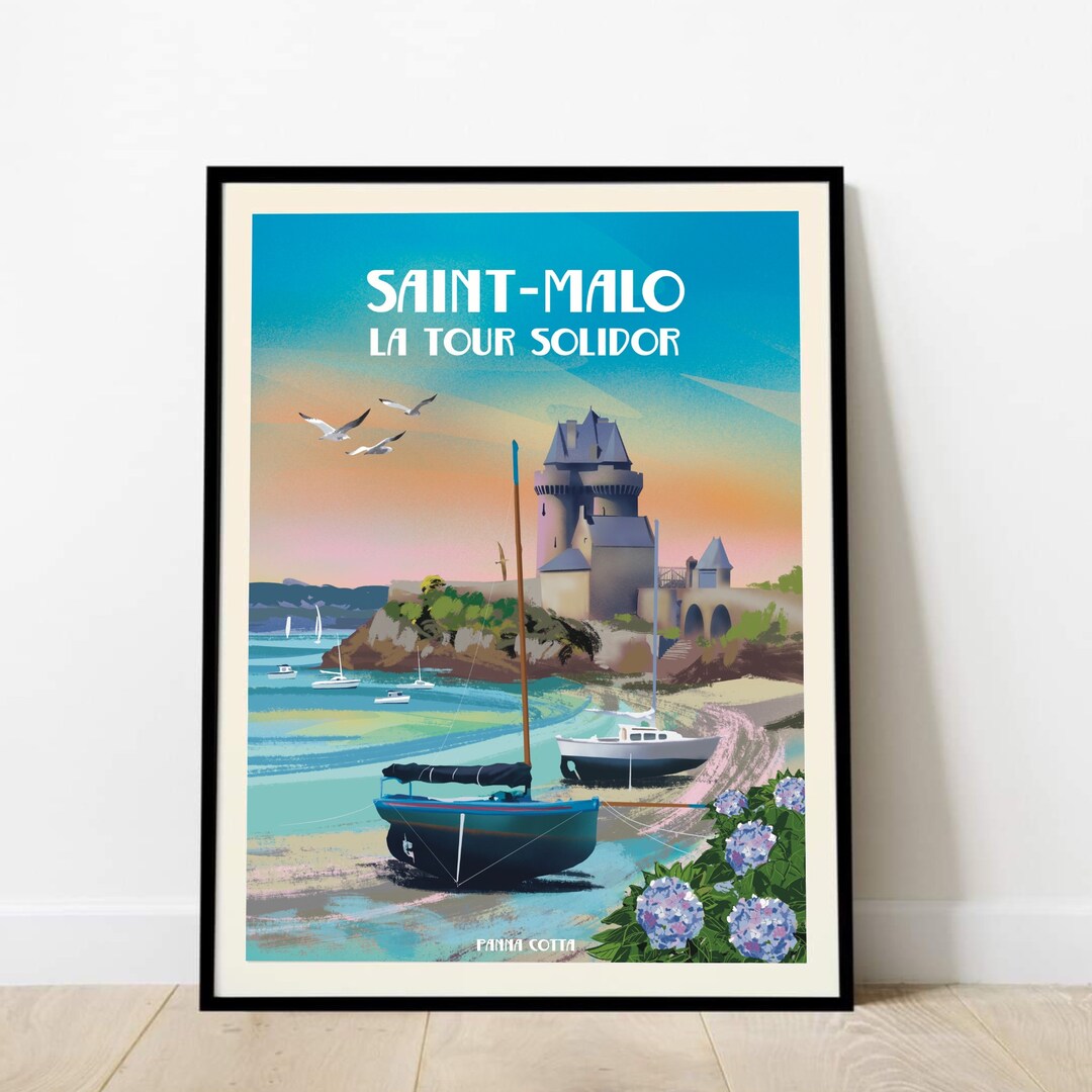 Travel Poster Saint-malo, La Tour Solidor, Solidor Tower - Etsy