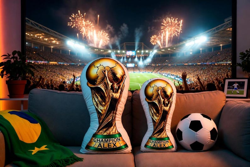 2026 Fussball WM Trophy Kissen - Einzigartiges 2026 Fussball Fan ...