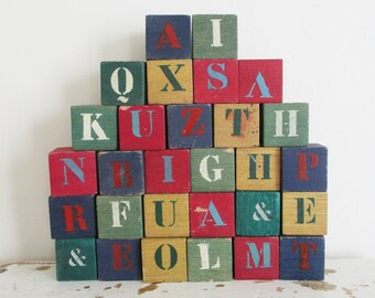 Victorian toy blocks antique building blocks toy with box