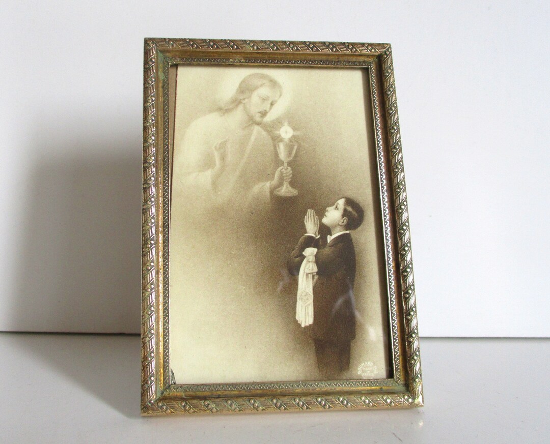 Antique French Photo Frame 1900s, Brass Frame, Old Paper Ephemera ...