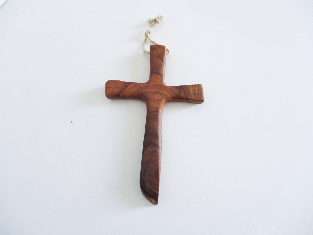 Vintage Wooden Olive Tree Cross, 1960s, 6.49, Folk Art, Handmade ...