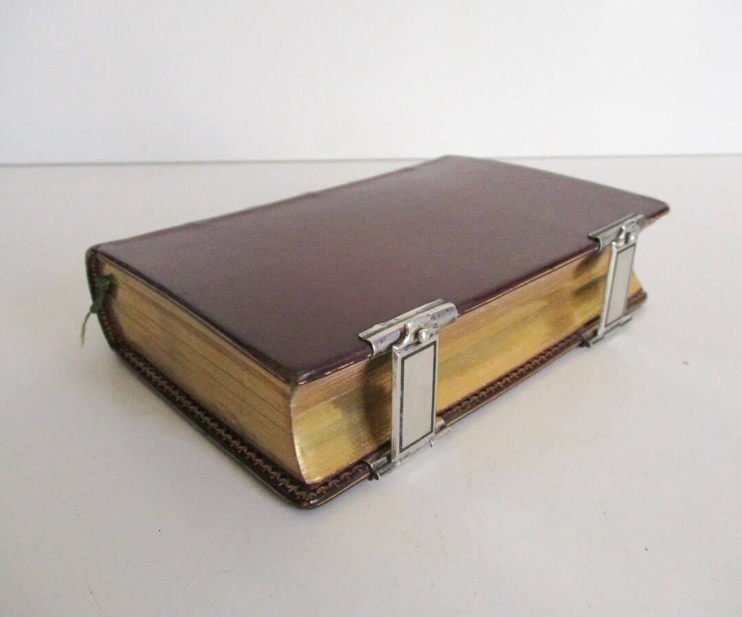 Antique French Missal, 1800s, Leather Cover Missel and Silver ...