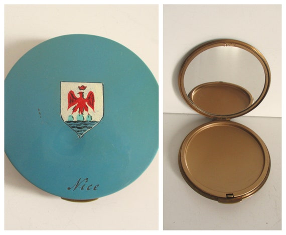Vintage french powder case compact 1950s NICE, Antiqu… - Gem