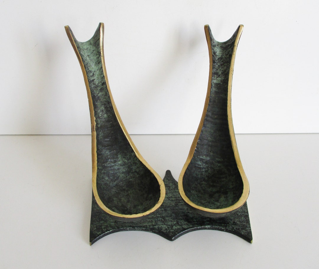 Vintage Bronze Brass Pipe Stand Rack 1950s, Walter Bosse Pipe Holder ...