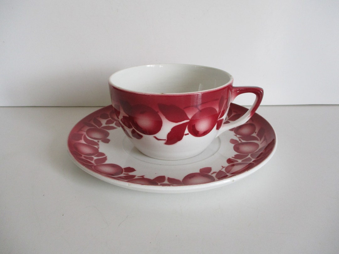 Antique Large French Cup-saucer 1920s, Vintage Chocolate Cup France ...