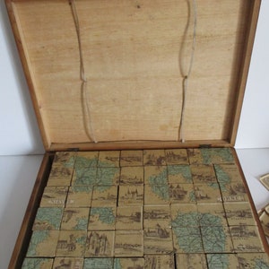 RARE Antique French Wooden Puzzle Game FRANCE 1880s, Wood 48 Blocks ...