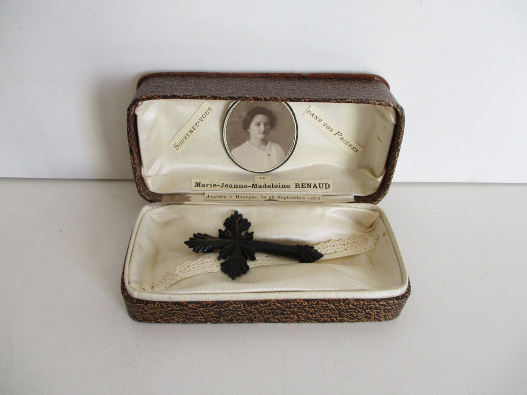 Antique French Religious Box Relic Reliquary 1920s, Vintage Cross ...