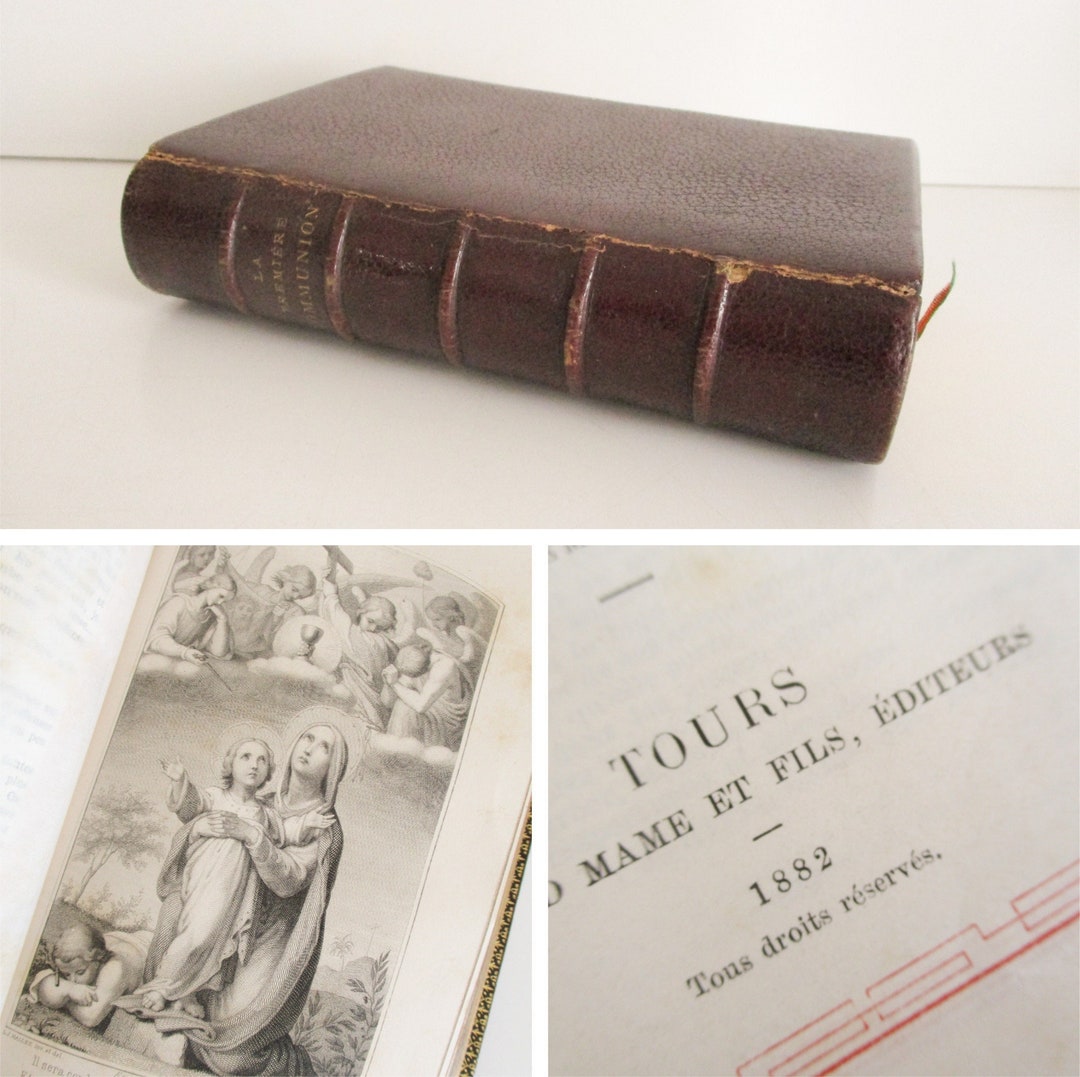 Antique French Missal 1st Communion, 1800s, Leather Cover Missel ...
