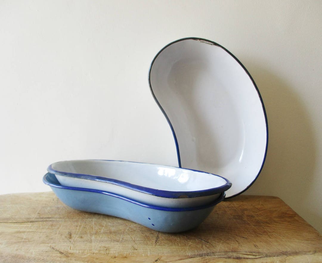 3 Vintage French Enamel Wash Basin, Antique Bowl, 1930s, France ...