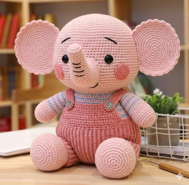 Crochet Elephant Pattern PDF, Amigurumi Elephant Plush Tutorial ...