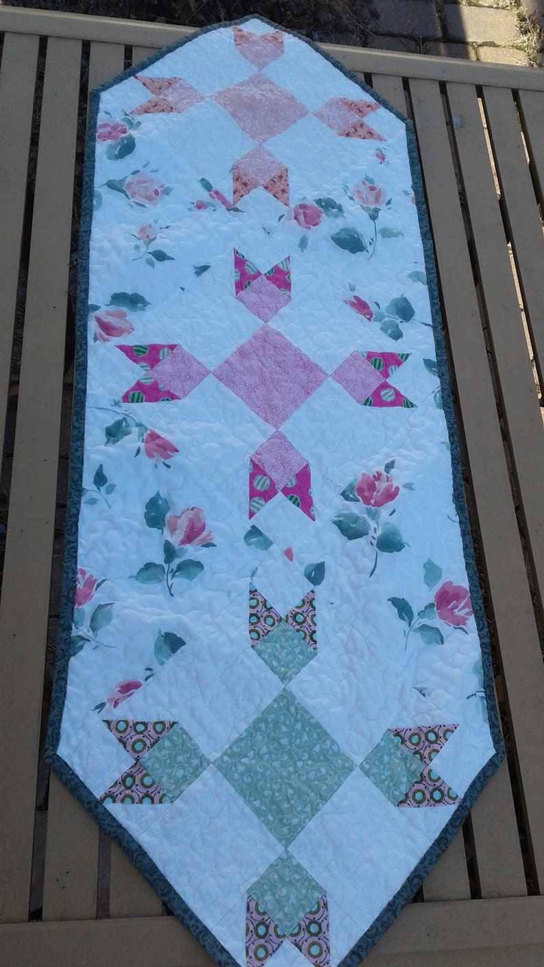 Spring Table Runner Flowers Pastel Summer Quilt Fresh - Etsy