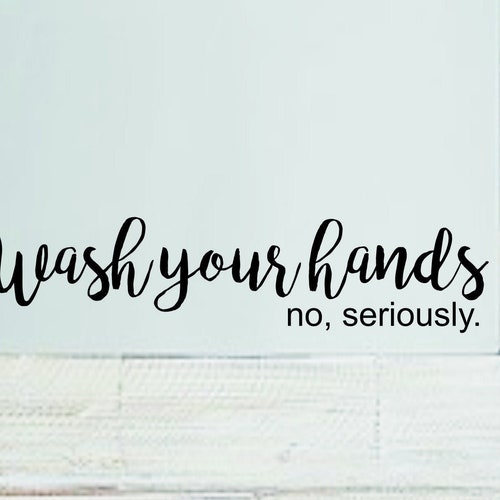 Wash Your Hands Mirror Decal Bathroom Decal Wash Your Hands | Etsy
