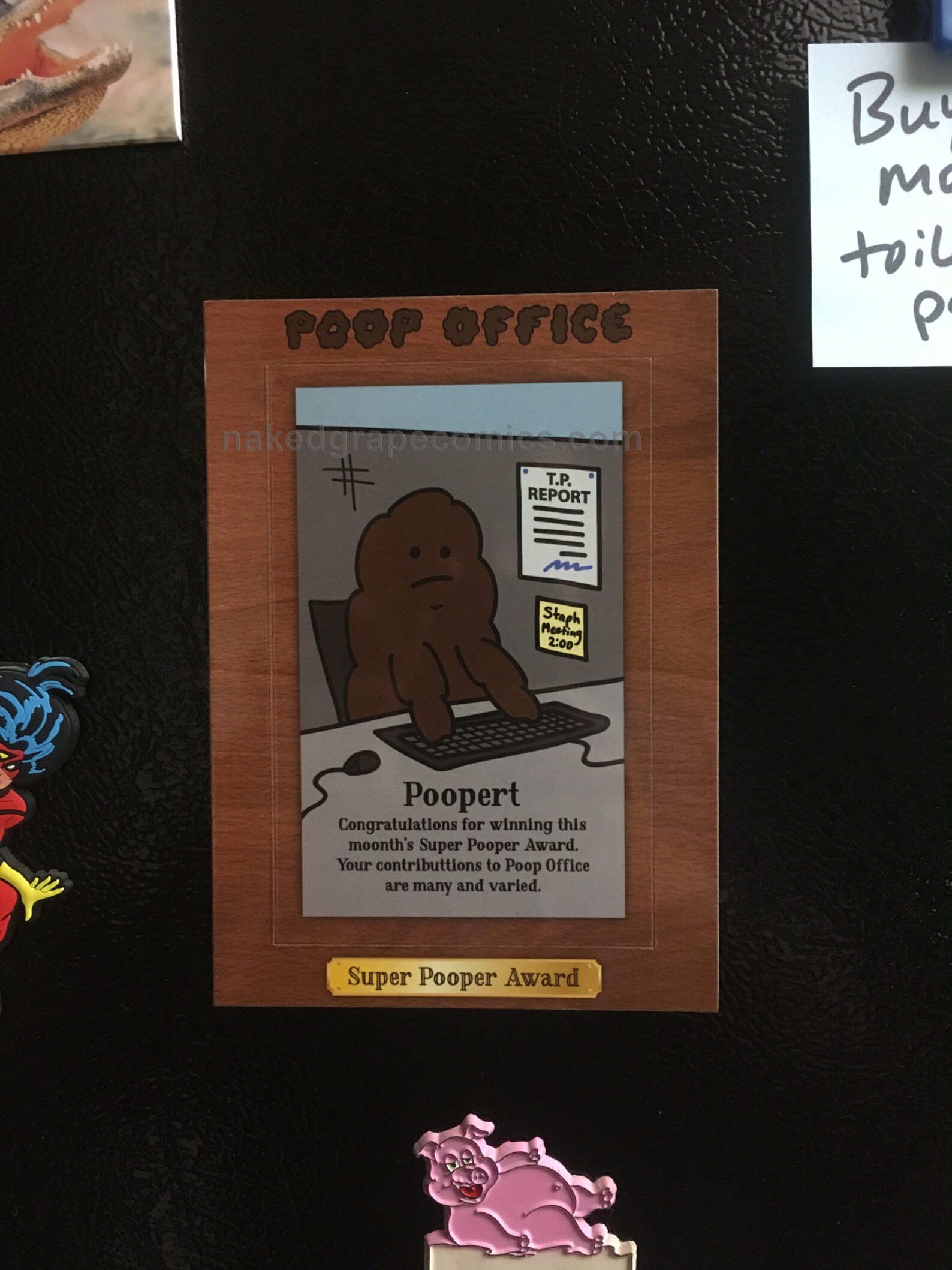 Poop Office super Pooper Award Magnetic Photo Frame - Etsy