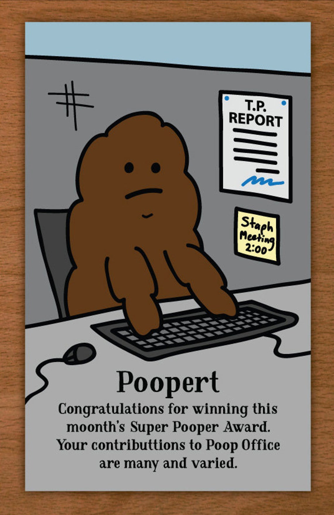 Poop Office super Pooper Award Magnetic Photo Frame - Etsy