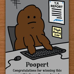 Poop Office super Pooper Award Magnetic Photo Frame - Etsy