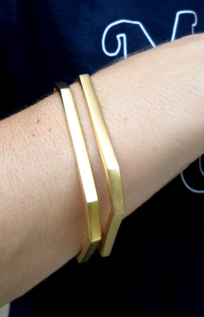Geometric Gold Bracelet, Octagonal Bangle, Elegant, Minimalist, Trendy ...