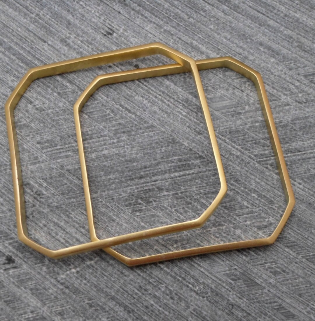 Geometric Gold Bracelet, Octagonal Bangle, Elegant, Minimalist, Trendy ...