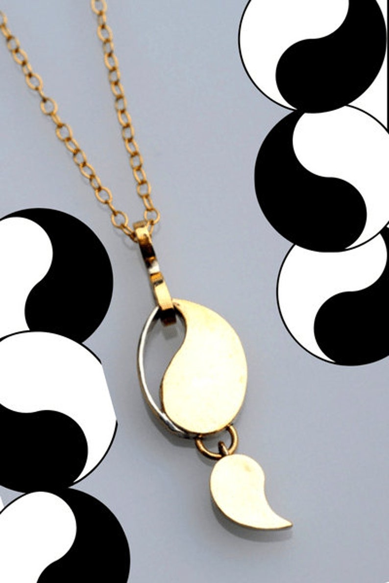 Silver Gold Pendant Inspired by Ying&yang Gold Filled Chain | Etsy