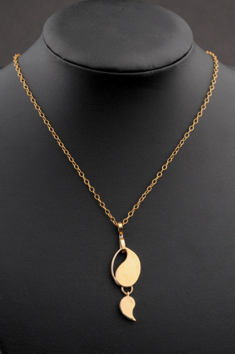 Silver Gold Pendant, Inspired by Ying&yang, Gold Filled Chain, for ...