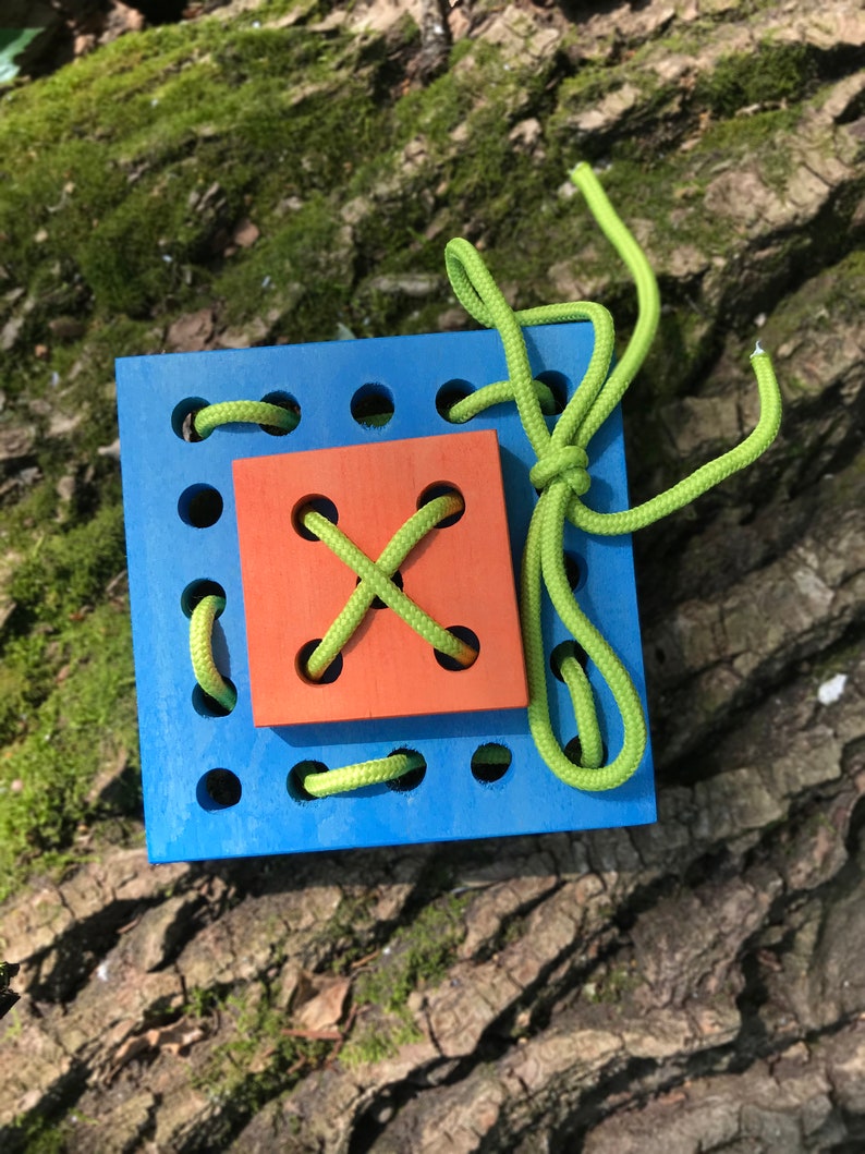 Wooden Puzzle With Laces GEOMETRY. Handmade Puzzle Game That - Etsy