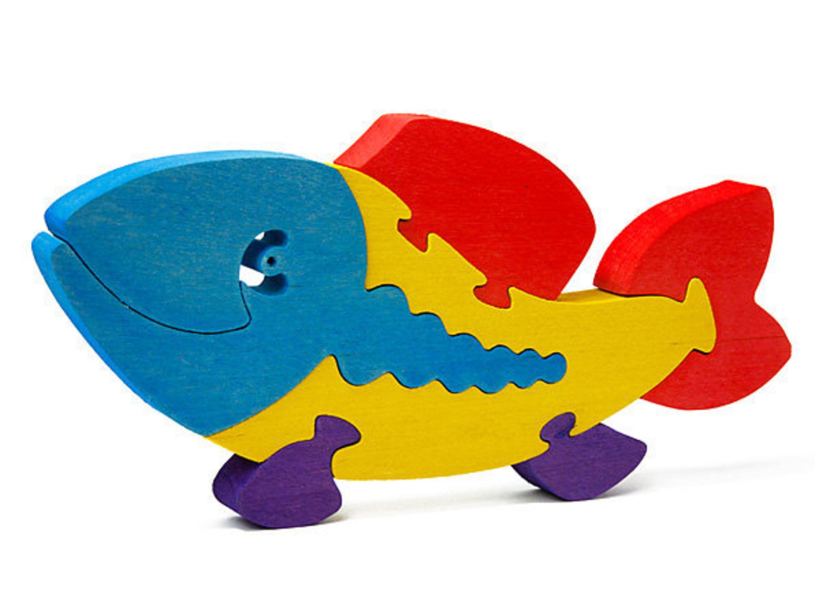 Wooden Puzzle Fish. Handmade Color Puzzle Handmade Kids Toy. Wooden Eco ...