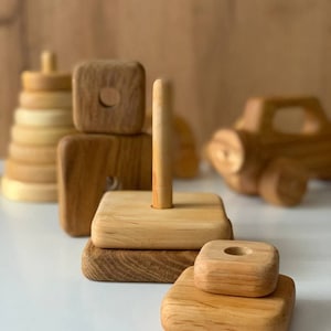 Personalised Wood Stacking Toy Wooden Baby Toy Eco-friendly - Etsy