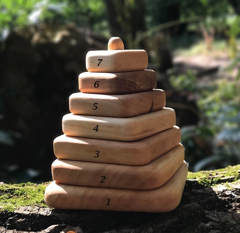 Personalized Wooden Stacking Toy Montessori Baby Toys | Etsy