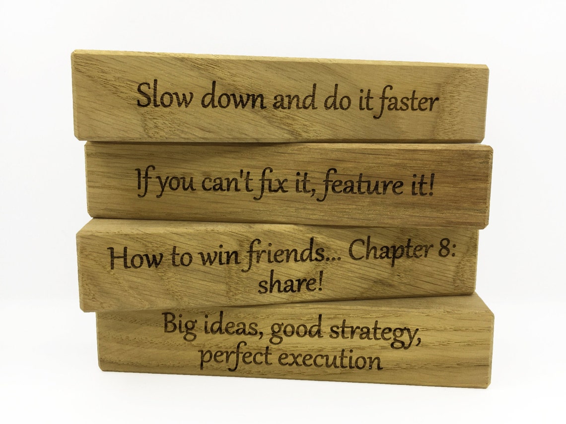 Personalized Engraved Oak Quote Block, Rustic Wood Decor - Etsy
