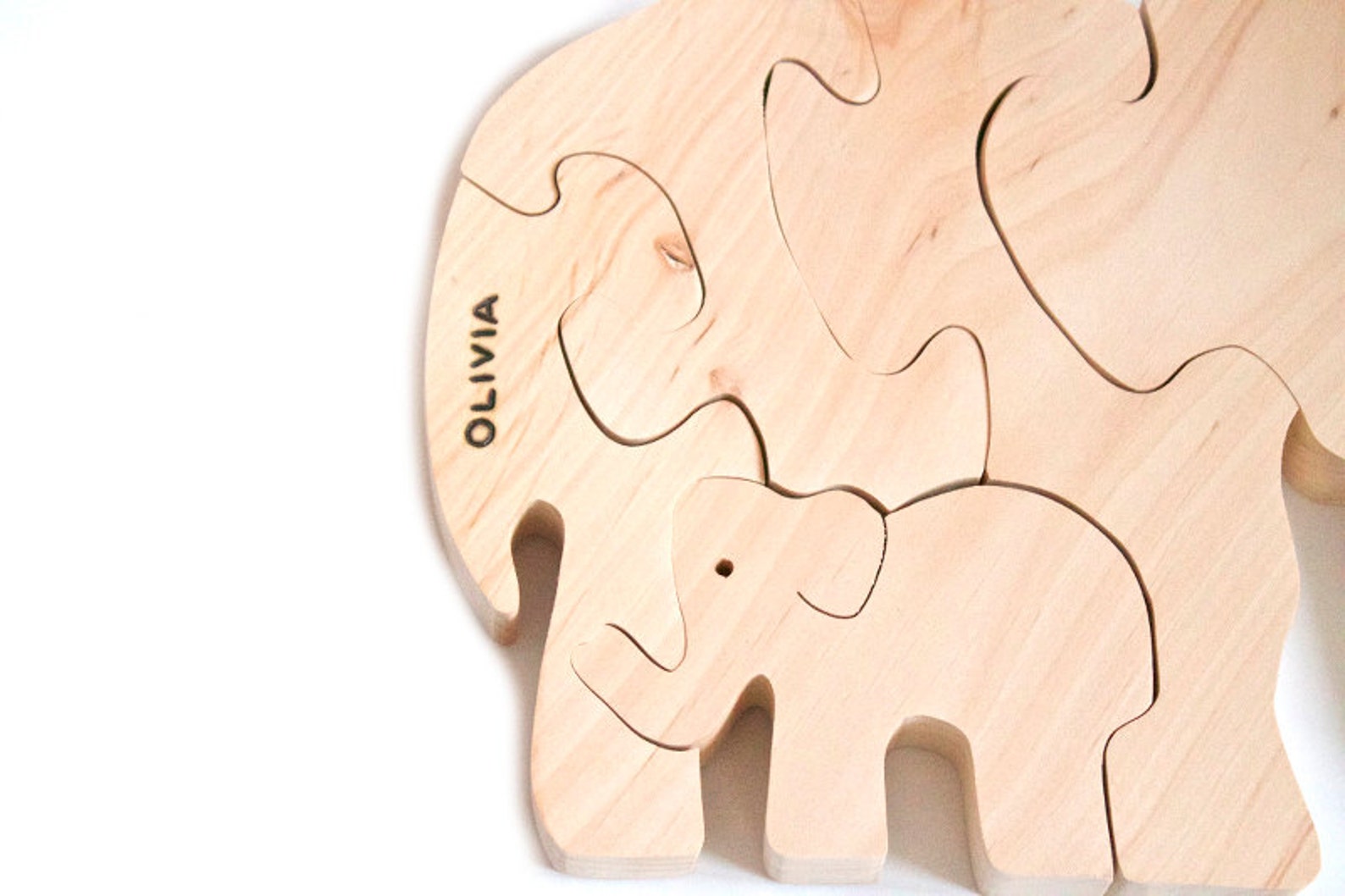 Personalized Wooden Elephants puzzle. Wooden toys wooden | Etsy